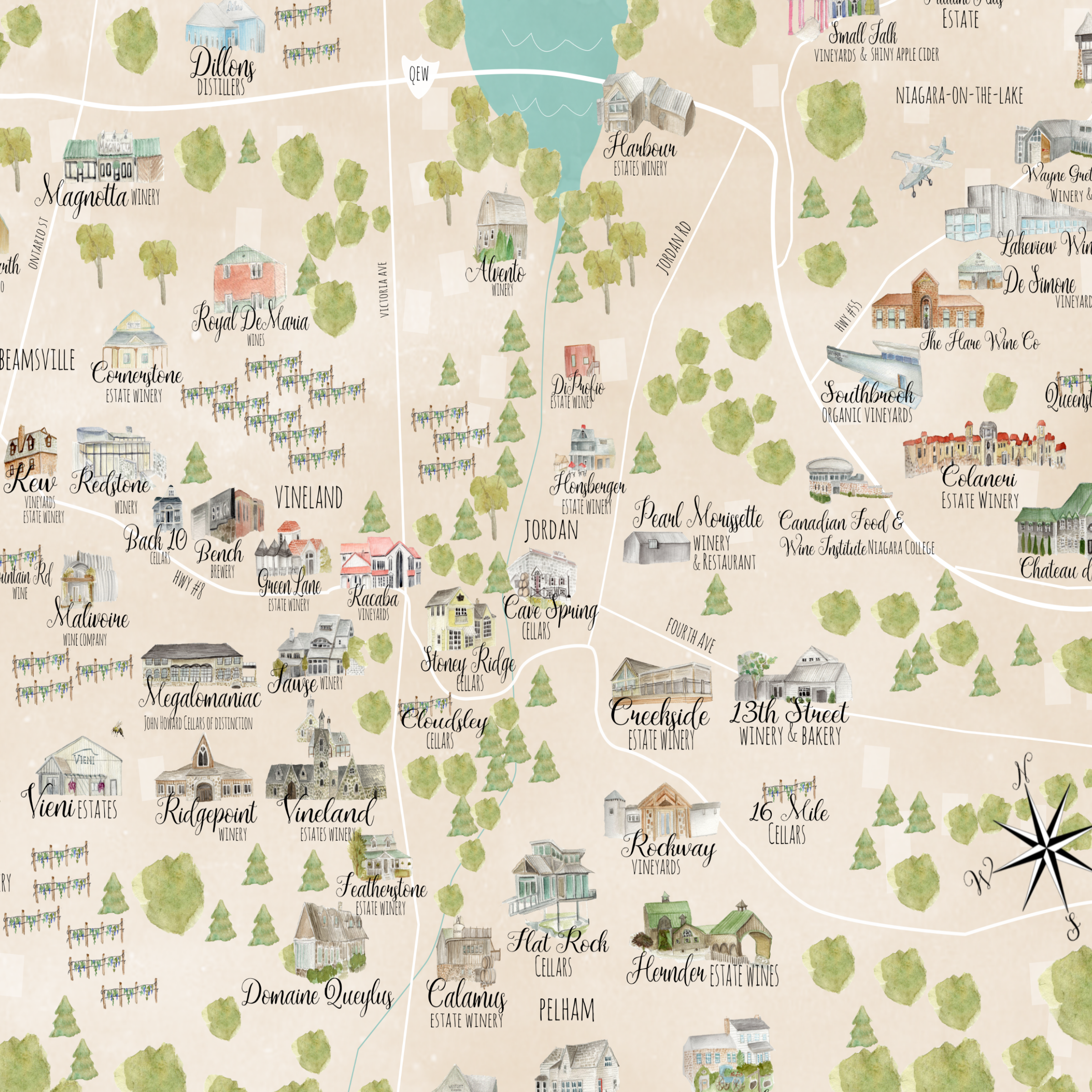 Niagara Winery Map Wineries Of Niagara | Art by Shelley Szczucki The ...
