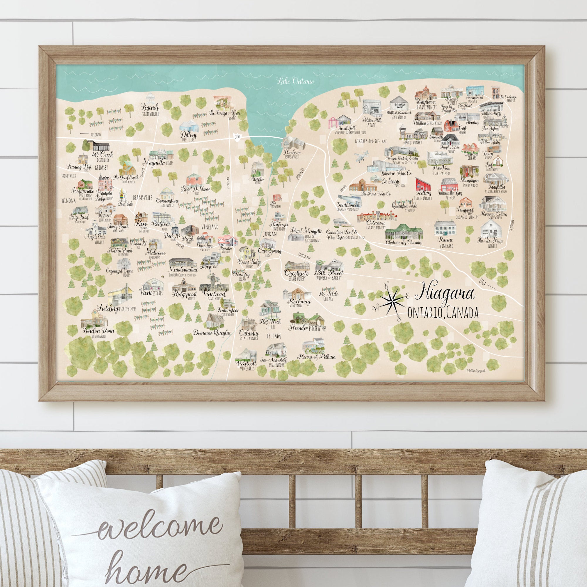 Niagara Winery Map Wineries Of Niagara | Art by Shelley Szczucki The ...
